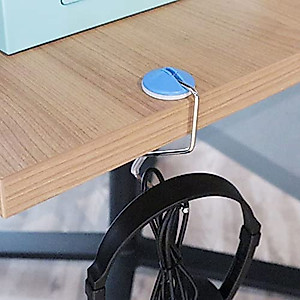LIHIT LAB Lightweight Purse Hanger for Table, Bag Hanger, Purse Holder, Desk Hook for Gym, Restaurant, Office, Holds up to 11 pounds, 4" x 2'', Blue (A7595-8)