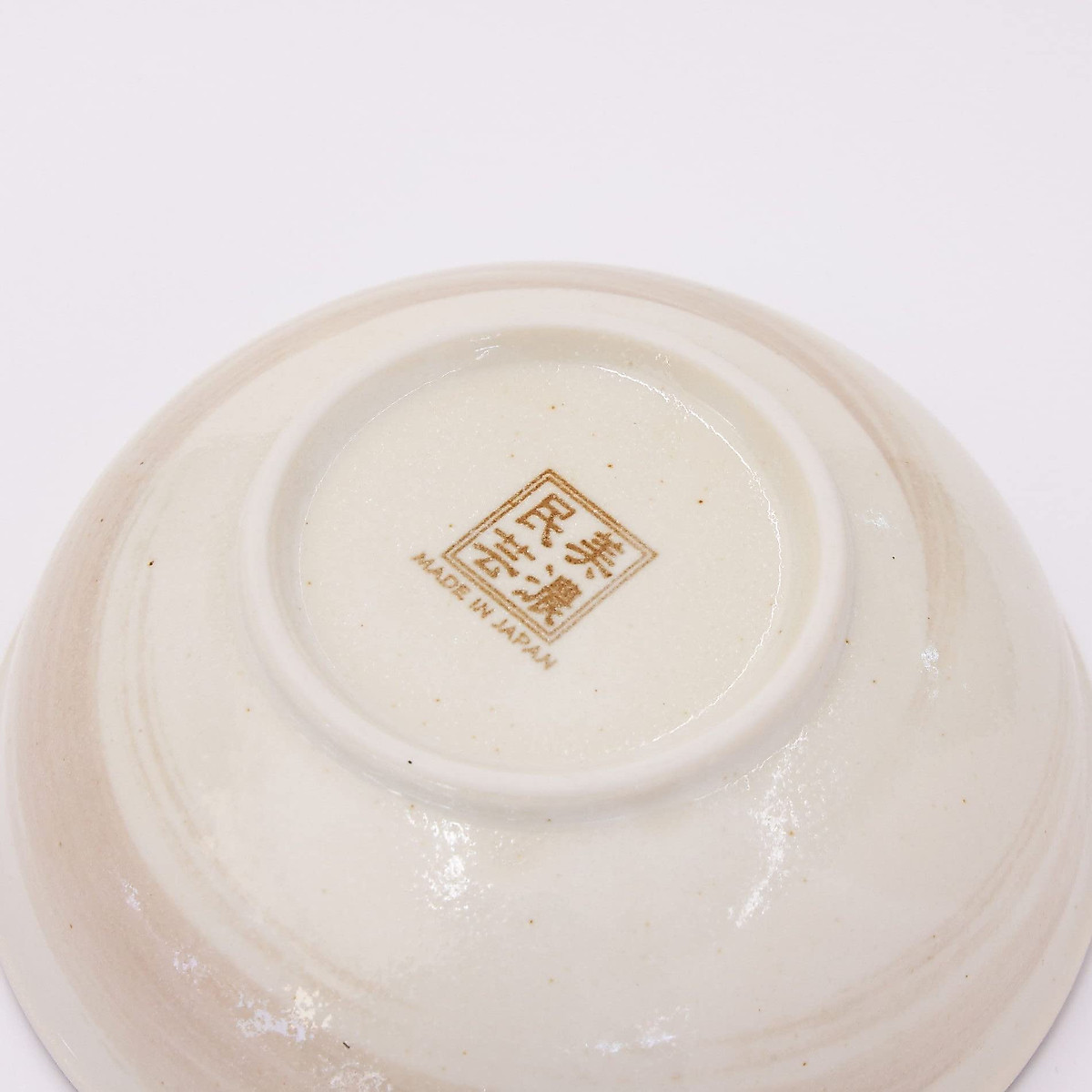 Mino Ware Serving Bowl, 5.2 inch, Beige, Mino-Mingei, Japanese Ceramic Soup/Salad Bowl, Microwave/Dishwasher Safe