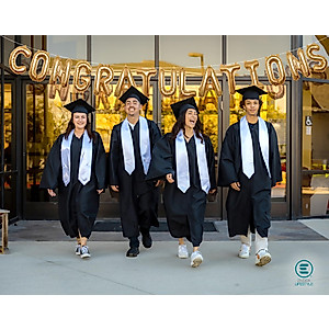 Endea Group Congratulations Banner Balloons 13 Inch Letters - Inflatable Foil Mylar - Celebrate for Graduations, Anniversaries, Weddings, Retirements 15pcs in Set (Gold)