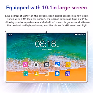 Tablet PC, 6GB 128GB 10.1 Inch Tablet 10 Core CPU 10.1 Inch for Office US Plug