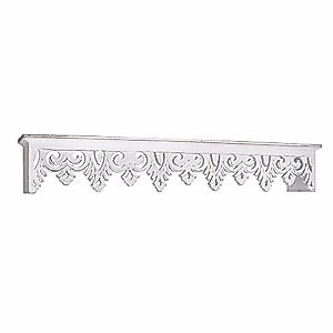 American Art Decor Hand-Carved Wooden Floating Wall Shelf - White (30”)