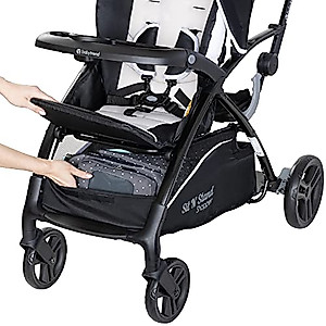 Baby Trend Sit N' Stand 5-in-1 Collapsible Shopper Stroller with Canopy, Visor, Extendable Storage Basket, Phone Tray, and 2 Cup Holders, Modern Khaki