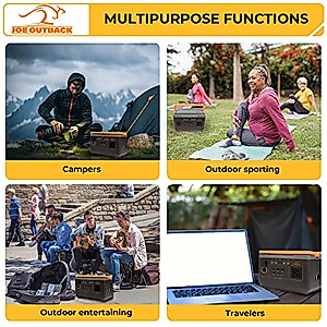 Portable Power Station - Muliti-Functional High Output Lithium Charging Bank with 110 AC output/ 12V DC - Includes Wireless Charger 3x USB Ports - LCD Display - 3 LED Modes - 300W Battery Backup