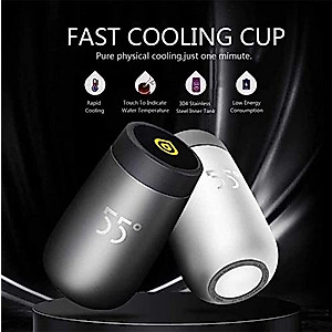 MXJCC Cupcooler, Instant Cooling Cup Smart Device Fast-Cooling Mini Portable Refrigerator Cools for Drinks and Water Extreme Fast Beverage Cooler (Color : Gray)