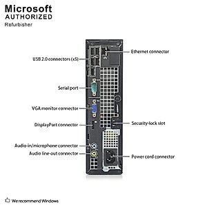 Dell OptiPlex 990 USFF Desktop Computer PC, Intel Quad Core i7-2600S up to 3.8GHz, 16G DDR3, 1T, WiFi, BT, DP, VGA, Windows 10 Pro 64 Bit-Multi-Language Supports English/Spanish/French(Renewed)
