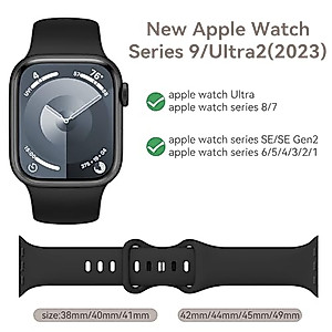 4 Pack Sport Bands Compatible with Apple Watch Bands Series 9, Watch Band for Women 38mm 40mm 41mm 42mm 44mm 45mm 49mm,Soft Silicone Waterproof Strap for iWatch Bands SE 8, 7, 6, 5, 4, 3, 2, 1