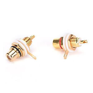 AANAN 10pcs/lot Panel Mount Gold Plated RCA Female Plug Jack Audio Socket Amplifier Chassis Phono Connector with Nut Solder Cup