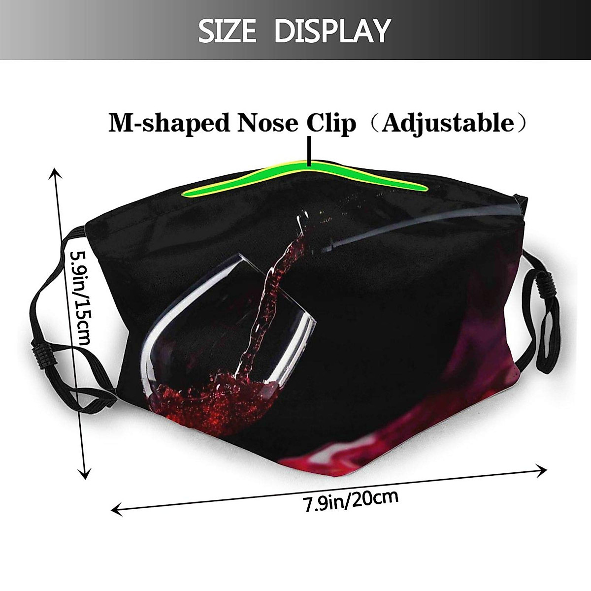 Wine Fashion Masks Cool Breathable Water Repellent Washable Face Mask Printed Fabric 2 Pieces of Filter Reuse Bandanas Balaclava for Men Women Teenagers