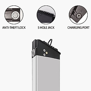 HJGHY Folding Bike Batteries 36V 48V 15AH E-Bike Lithium Battery with BMS Protection Board and Charger Bike Pedelec Battery, for Electric Bicycle 250W/350W/500W/750W/1000W Motors,48v,430MM