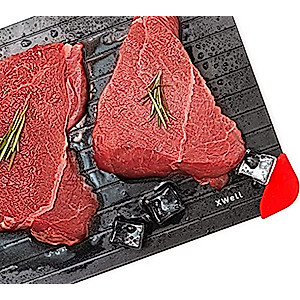 XWell Defrosting Tray for Faster Food De-Icing. Eco-Friendly, Food-Grade Aluminum Thawing Plate Without The Necessity of Microwave or Hot Water. Large Size, Big Enough to Satisfy The Whole Family