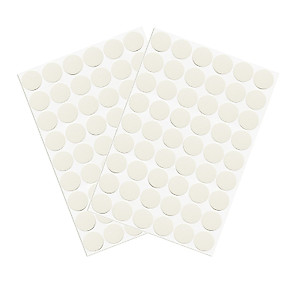 VictorsHome Self-Adhesive Screw Hole Stickers PVC Cover Caps Dustproof for Wooden Furniture Cabinet 21mm 2 Sheets/108 Pcs Beige Textured