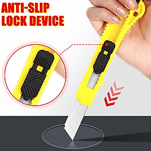 WILLBOND 120 Pack Box Cutter Retractable Utility Knife 18 MM Wide Blade Cutter Card Cutter with Snap off Cutter for Cardboard Art Craft for Office and Home Use (Multicolor)