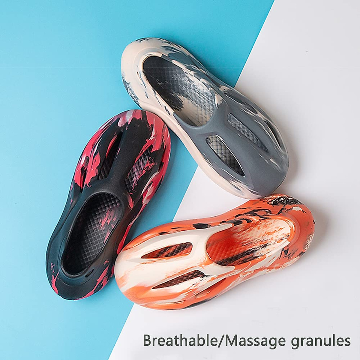 Foam Runner Sneakers Cloud Slides Pillow Sandals Sports Shoes Non-Slip Lightweight Walking Shoes Fashion Outdoor Indoor Summer Beach Sandals for Women Men(Grey Khaki-8.5-9.5 Women/7.5-8 Men)