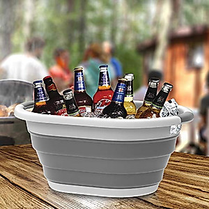 Collapsible Laundry Basket- Space Saving Pop Up Clothes, Multiuse Organizer/Storage Container with Comfort Grip Handles by Lavish Home (Gray)