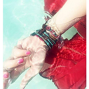 KELITCH New Star Turquoise Bracelets Love Silver Beads 3 Wrap Bracelet Women Shell Pearl Bracelets