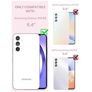 DagoRoo for Samsung Galaxy A54 5G Case with Tempered Glass Screen Protector [2 Pack],[Military Grade Protective] Slim Soft TPU & Hard PC,Girls Women Crystal Clear Flower Pattern Case-Ranunculus/Pink
