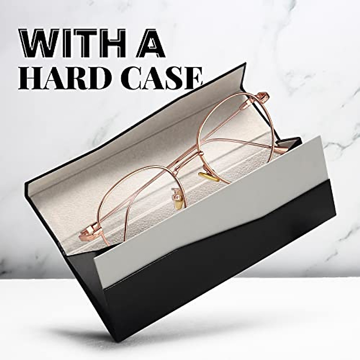 livho Blue Light Blocking Glasses, Retro Round Fake Eyeglasses Frames Anti UV Ray Filter Computer Gaming Glasses Women (Rose Gold Frame,Transparent lens)