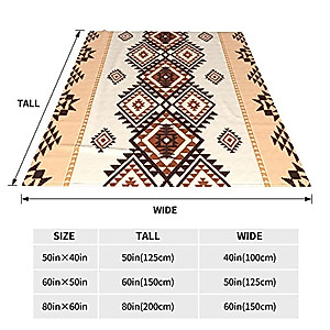 Native American Throw Blanket Boho Style Plush Fleece Flannel Blanket Lightweight Soft for Sofa Couch Bed Living Room Pet Suitable for All Seasons 80"x60"