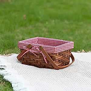 Vintiquewise(TM) Rectangular Basket Lined with Gingham Lining, Small