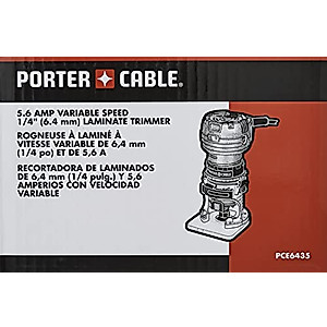 PORTER-CABLE Porter Cable Router, Variable Speed, 1/4-Inch Laminate Trimmer, 5.6-Amp (PCE6435)