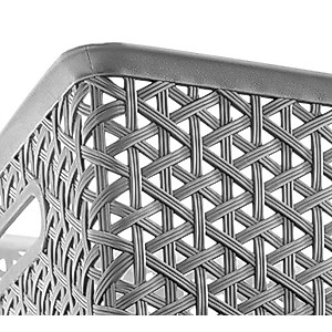 Whitmor Resin Form Tote, Large, Silver