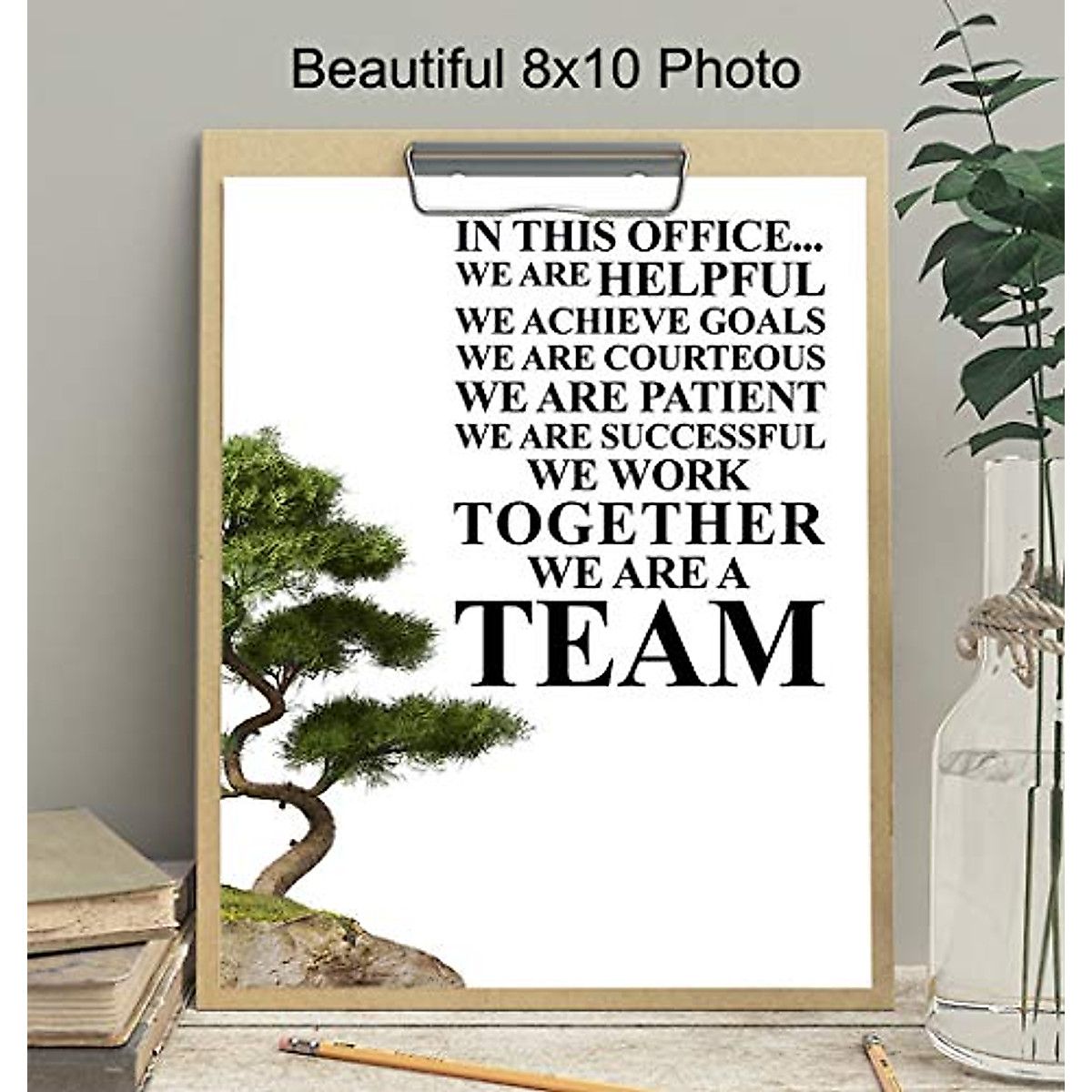 Team Office Wall Art Decor- Unique Motivational Gift for Boss, Manager - UNFRAMED Photo 8X10 - Inspirational Teamwork Quote Print