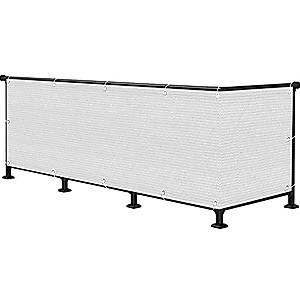 ALBN Balcony Screen Privacy Protection Breathable Outdoor Fence Sunshade HDPE UV Resistant for Yard Wall Balcony Covering (Color : White, Size : 100x250cm)