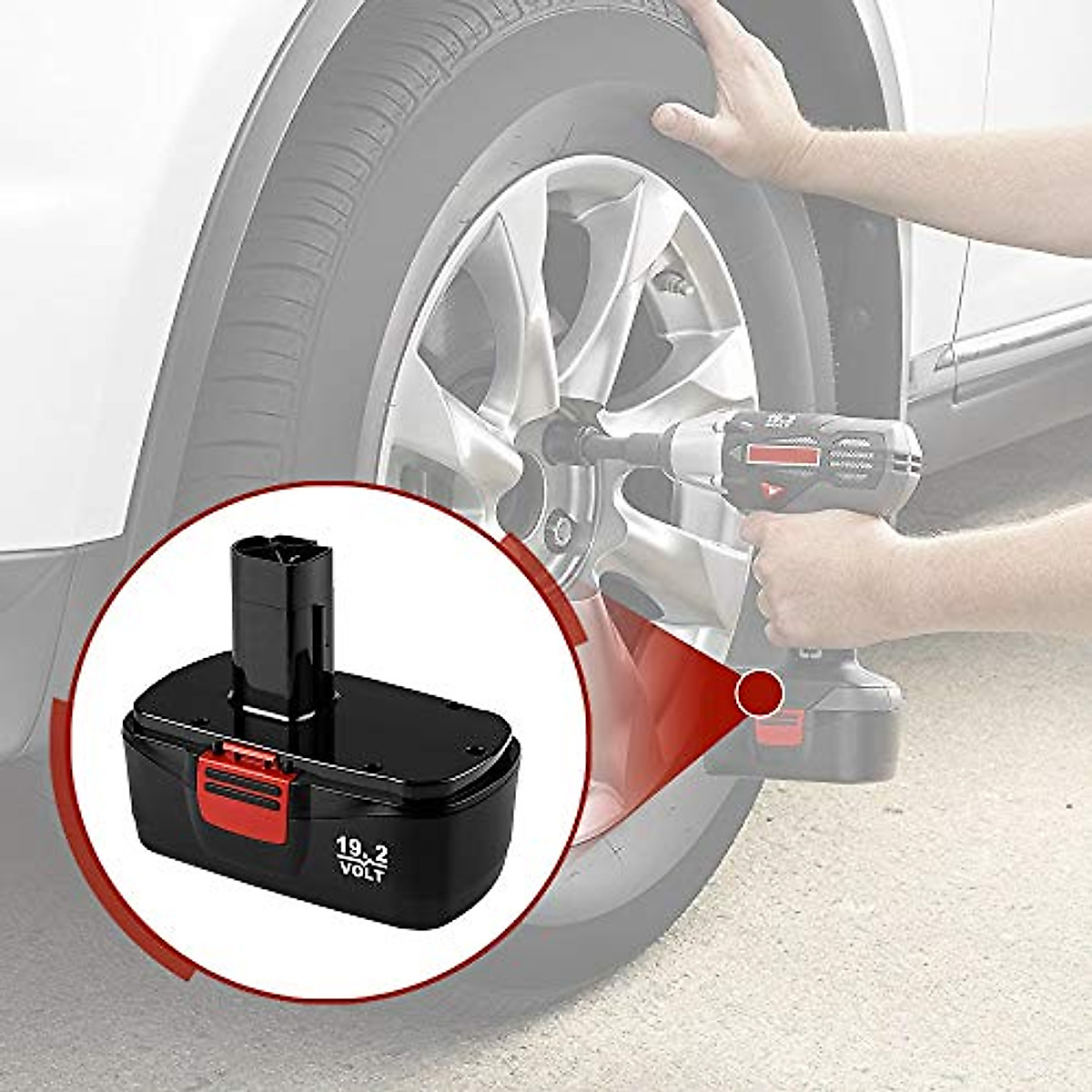 2 Pack 3600mAh Ni-Mh Replacement Battery Compatible with Craftsman 19.2 Volt C3 DieHard 130279005 315.113753 315.115410 315.11485 1323903 120235021 130235021 11375 11376 19.2V Cordless Drill Batteries