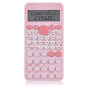 EooCoo 2-Line Standard Scientific Calculator, Portable and Cute School Office Supplies, Suitable for Primary School to College Student Use - Pink