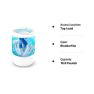 Portable Mini Washing Machine Wash Shoes Wash Clothes and Spin-dry, Semi-Automatic, 10 lbs Capacity,Mini Washer for Apartments Camping Dorms Business Trip College Rooms