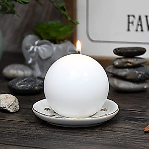 Zest Candle CBZ-014 6-Piece Ball Candles, 3-Inch, Whit, 3 in, White, 6 Count