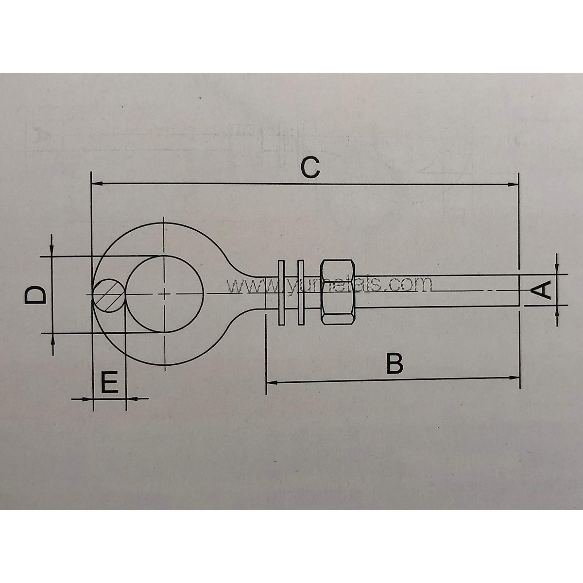 US STAINLESS Stainless Steel 316 Eye Bolt 1/2" x 12" Whitworth (1/2"-12) Short Thread Marine Grade Pitch of 12