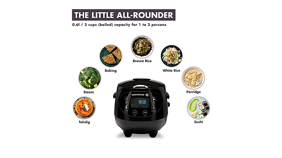 Reishunger Mini Rice Cooker & Steamer: Perfect Rice & More