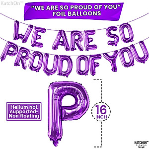 Katchon, We Are So Proud of You Balloons - 16 Inch, Pack of 27 | Congratulations Balloons, Rose Gold Graduation Decorations Class of 2024 | Graduation Foil Balloons, Graduation Balloons Class of 2024