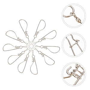 BESPORTBLE Outdoor Accessories Knot Tying Tool 10Pcs Stainless Steel Fishing Stringer Clip Portable Fish Stringer Fishing Stringer Fishing Stringer Live Outdoor Accessories Fishing Tool