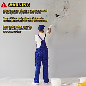 Greeily Floor Scraper Long Handle, 31" Floor Scraper Tool Made of Thickened Stainless Steel Material Can be Used to Remove Tile Ceiling Linoleum Carpet Paint Quickly and Easily (31" (Black Handle))