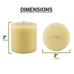 Beeswax Candles 100% Pure Handmade Natural for Gift Home Décor | Non-Toxic Air Purifying Biodegradable | Slow Burning All Natural 3x3