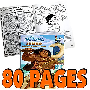 Disney Coloring Books for Kids with Stickers Bundle - (Moana Coloring Book and Moana Stickers)