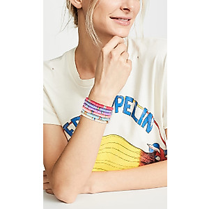 LALAPPLE Preppy Heishi Clay Bead Stretch Bracelets for Women Stackable Gold Pearl Evil Eye Beaded Bracelets Boho Summer Beach Jewelry for Women