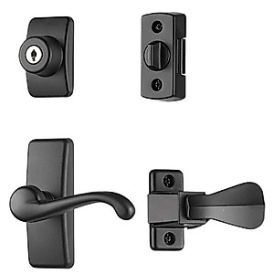 Ideal Security Storm Door Handle Set with Lock (4 Piece Set)