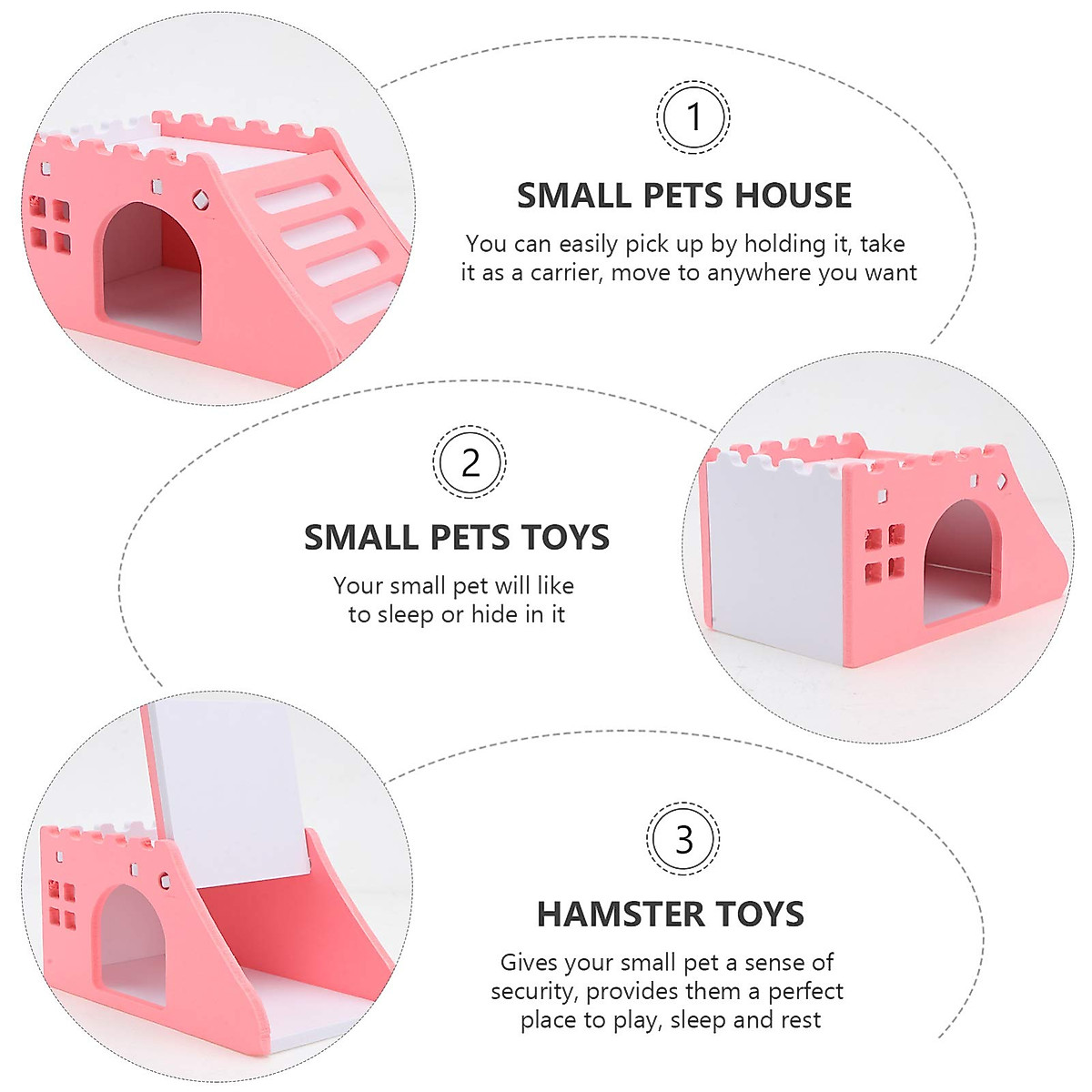 1pc Little Pet Staircase Villa Hamster Habitat Small Hamster Toys Wooden Hamster Hut Novel Hamster House Hamster Villa Pet Supply Small Pets Toys Pet Playing House