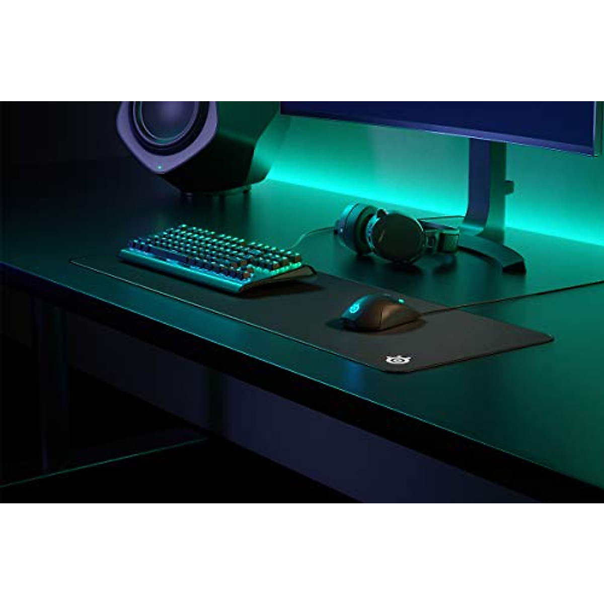 SteelSeries QcK Gaming Mouse Pad - XL Stitched Edge Cloth - Extra Durable - Sized to Cover Desks