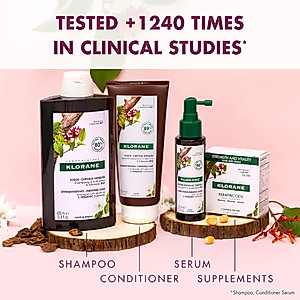 Klorane Strengthening Serum with Quinine and Edelweiss for Thinning Hair, Supports Thicker, Stronger, Healthier Hair, For Men and Women, Paraben, Silicone and Sulfate Free, 3.3 Fl Oz