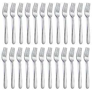 Gymdin 24 Pieces Dinner Forks, Forks Silverware(8 inches), Silverware Forks, Food Grade Stainless Steel Flatware Forks, Mirror Polished & Dishwasher Safe, Using for Home, Restaurant or Kitchen