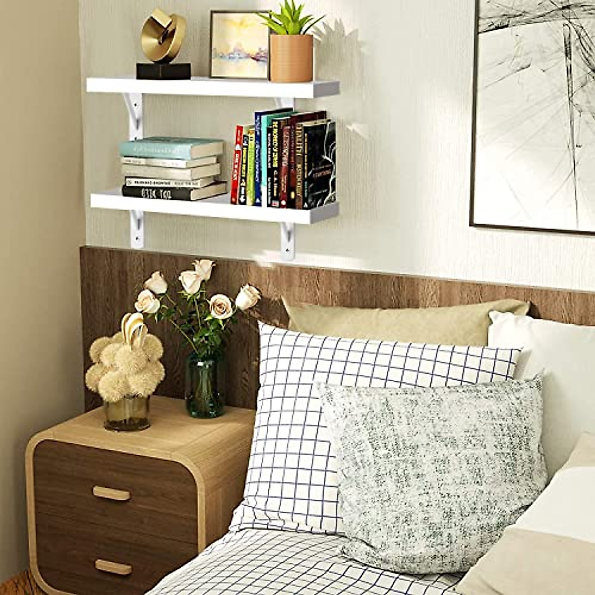 CITLOW White Floating Shelves Set of 3,Wall Shelves for Home Living Room Bedroom Study Decoration.