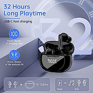 Atapeas Wireless Earbuds, Bluetooth 5.3 True Wireless Stereo Headphones with Charging Case LED Power Display IPX7 Waterproof Earphones TWS Ear Buds with 4 ENC Noise Cancelling Mic for Android iPhone