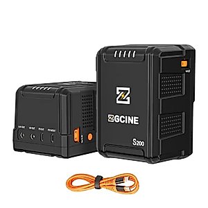 ZGCINE S200 V-Mount Battery 199Wh 14.8V with Dual DC/USB-C/D-TAP Ports for Video Camera Camcorder Broadcast,V-Lock Battery Compatible with BMPCC 4K 6K Pro/ZCAM/Canon EOS R5C/Sony FX3