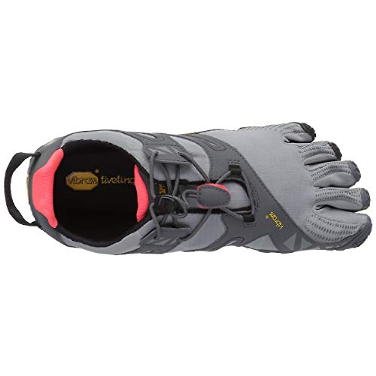 Vibram Women's V Trail Runner, Grey/Black/Orange, 6-6.5