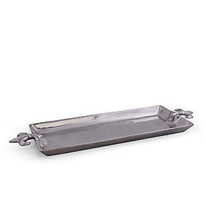 Arthur Court Aluminum/Metal French Lily Fleur-De-LYS Oblong Food Serving Tray 21 inch x 7 inch