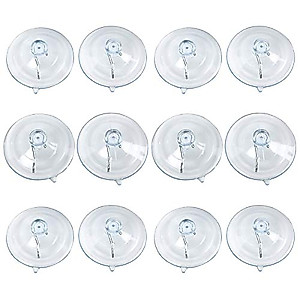 BEADNOVA Suction Cups for Glass 2.5 Inches Suction Hooks Window Suction Cups with Hooks for Home Kitchen Bathroom Wall (12 Packs)